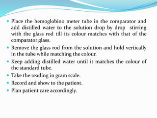 Blood haemoglobin estimation | PPTX