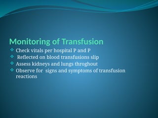 Blood-transfusion (NURSING) 2ND SEMESTER | PPTX