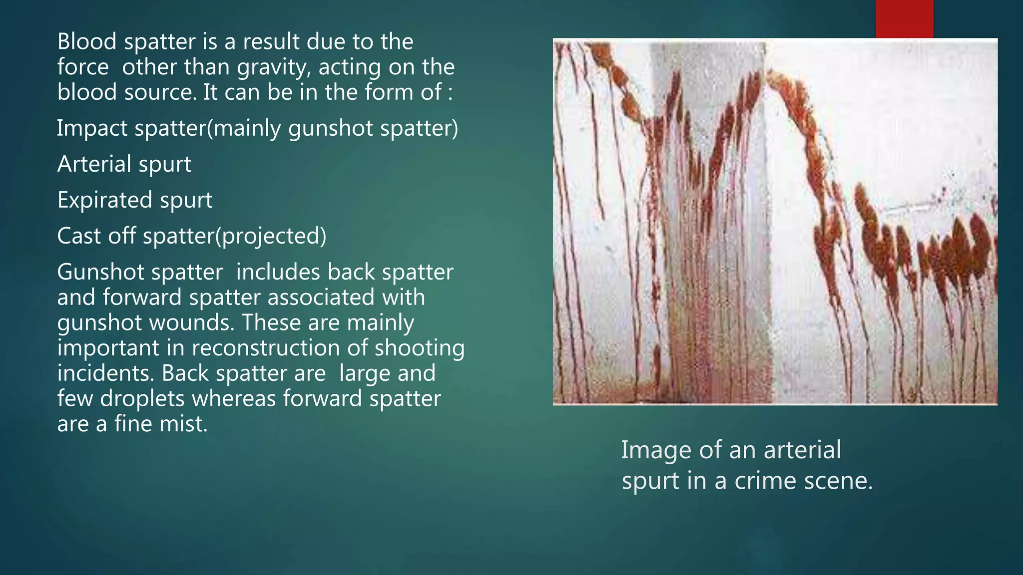 Bloodstain pattern analysis | PPTX
