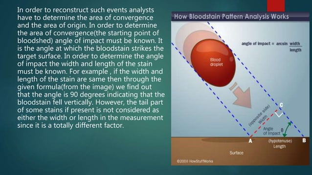Bloodstain pattern analysis | PPTX | Blood Disorders | Diseases and Conditions
