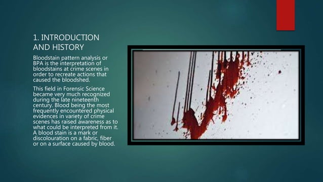 Bloodstain pattern analysis | PPTX | Blood Disorders | Diseases and ...