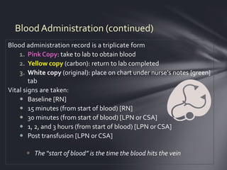Blood administration | PPTX