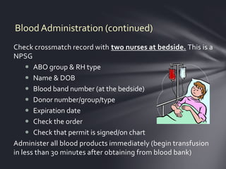 Blood administration | PPTX