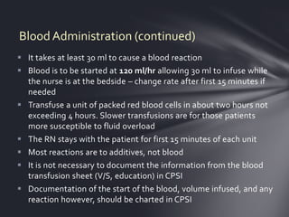 Blood administration | PPTX
