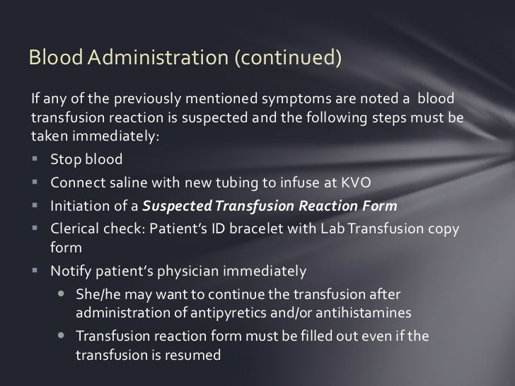 Blood administration