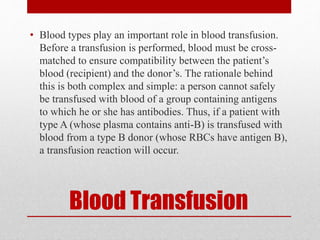 Blood and blood analysis | PPTX