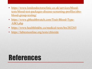 Blood and blood analysis | PPTX
