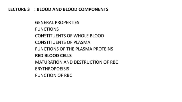 BLOOD AND BLOOD COMPONENT- introduction to blood physiology | PPT
