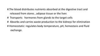 BLOOD AND BLOOD COMPONENT- introduction to blood physiology | PDF