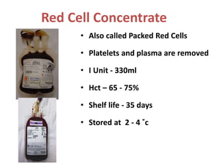 blood and blood products components of blood | PPTX