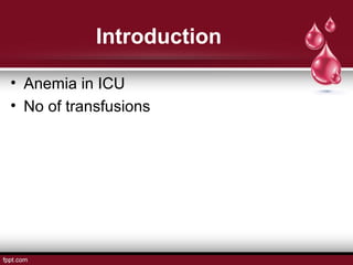 Blood and blood products in icu | PPT