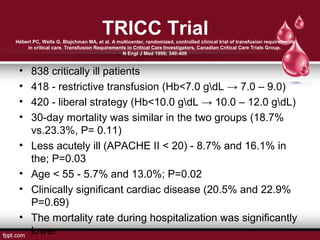 Blood and blood products in icu | PPT
