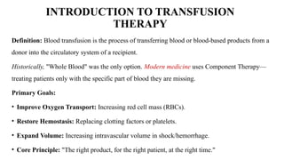 Blood and Blood Products, types of blood products and its uses | PPTX