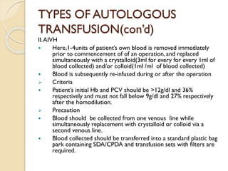 Blood and blood transfusion | PPTX