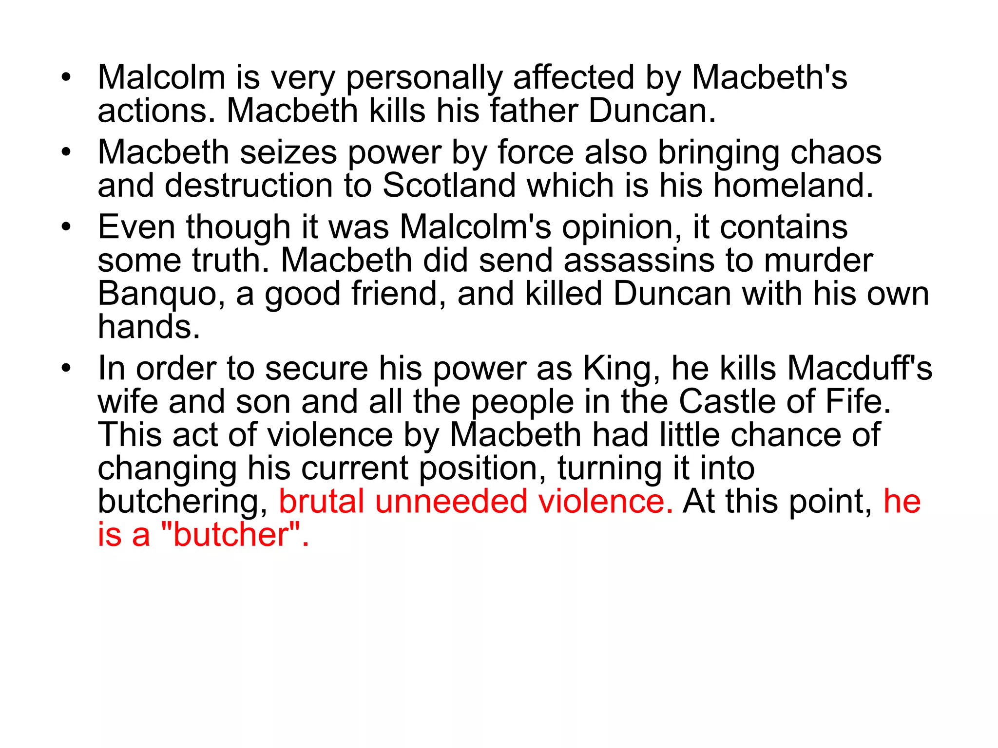 Blood and butchery in macbeth | PPTX