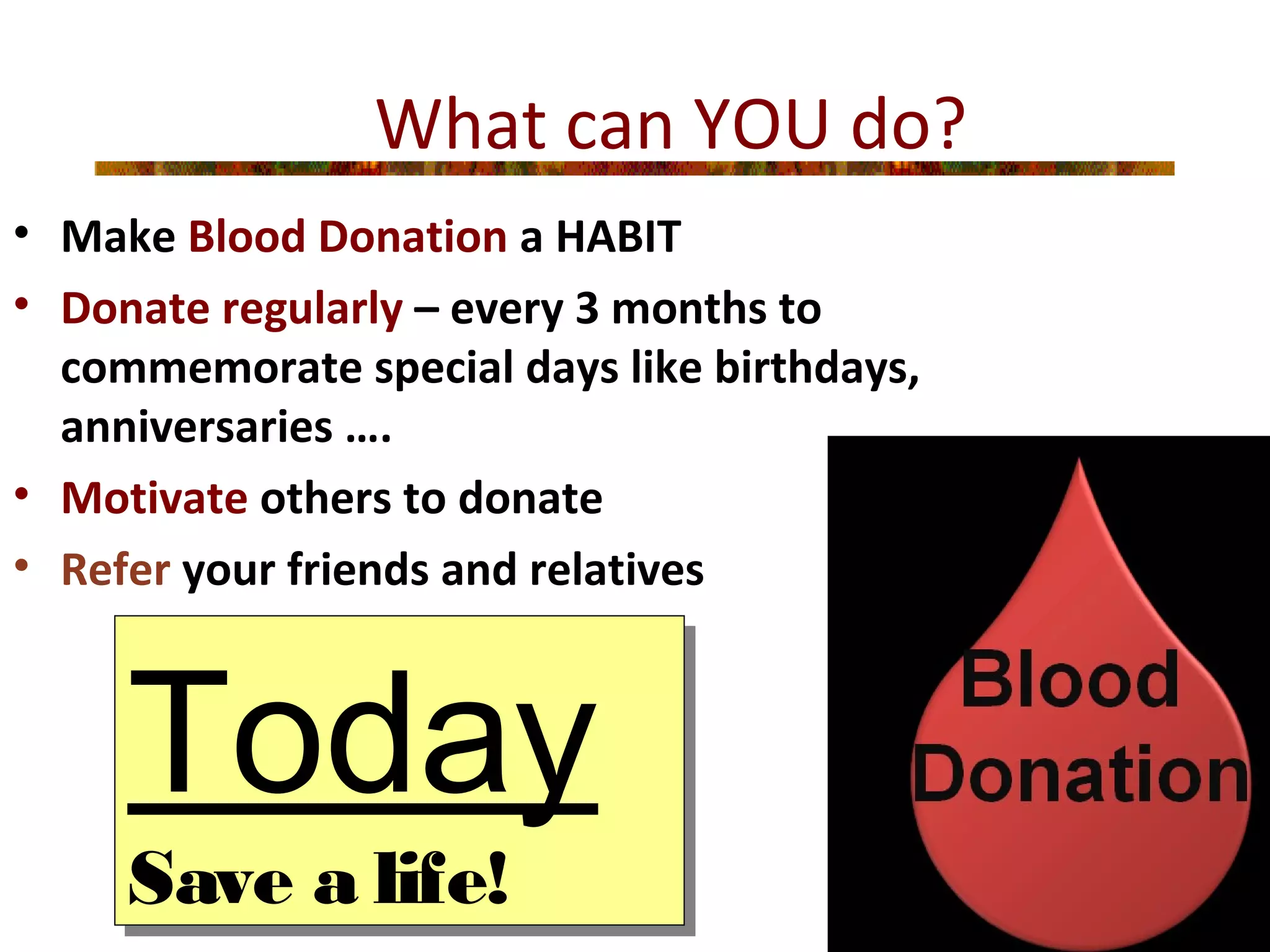 Blood and donation facts | PPT