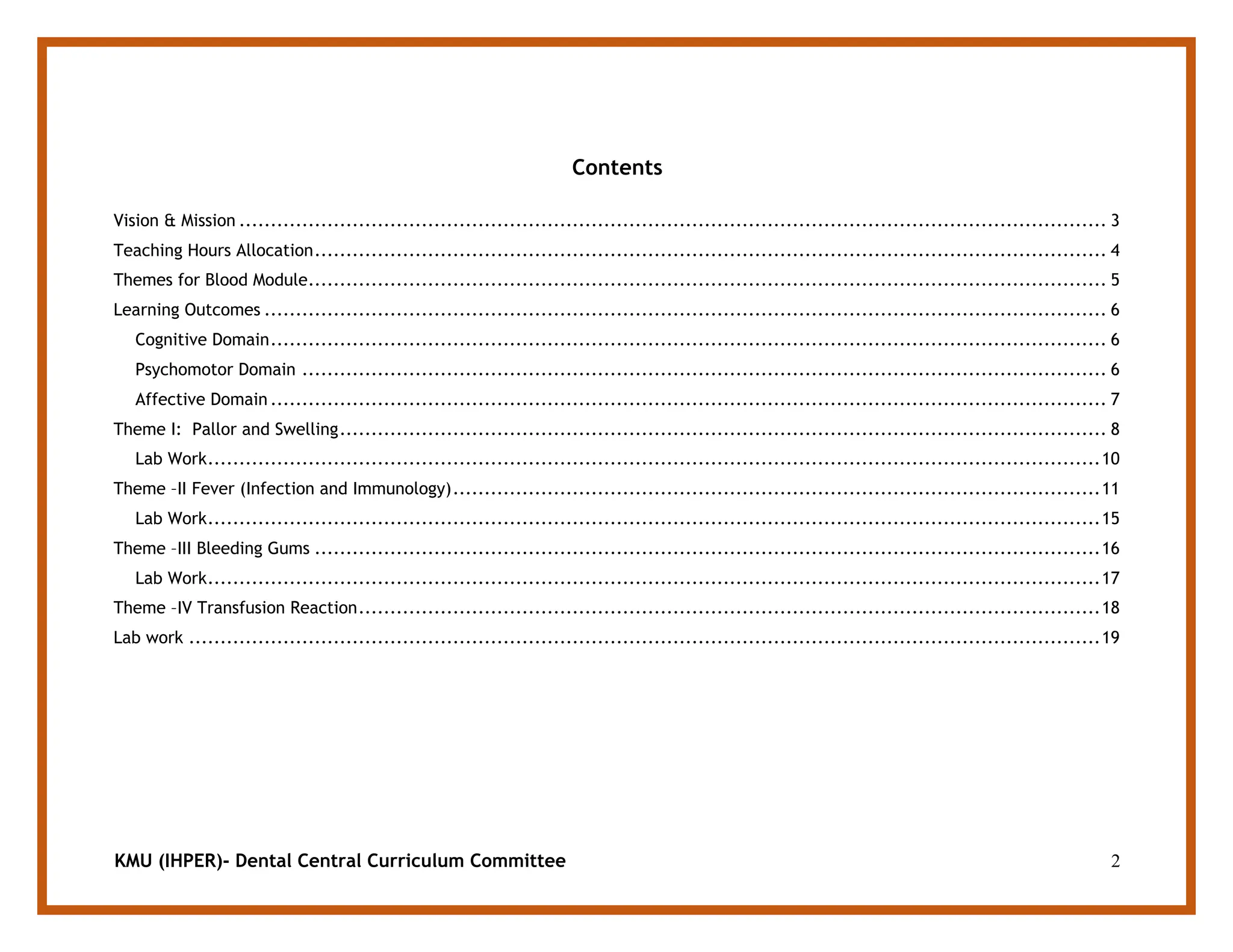 Blood and Immunology Module for First Year BDS | PDF