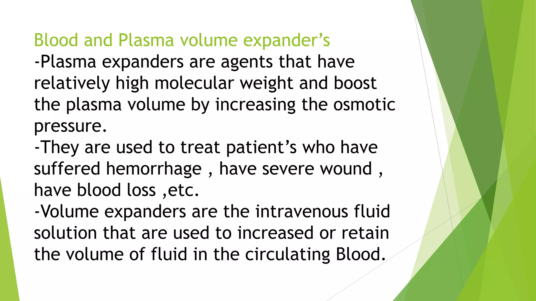 Blood and plasma expander | PPT