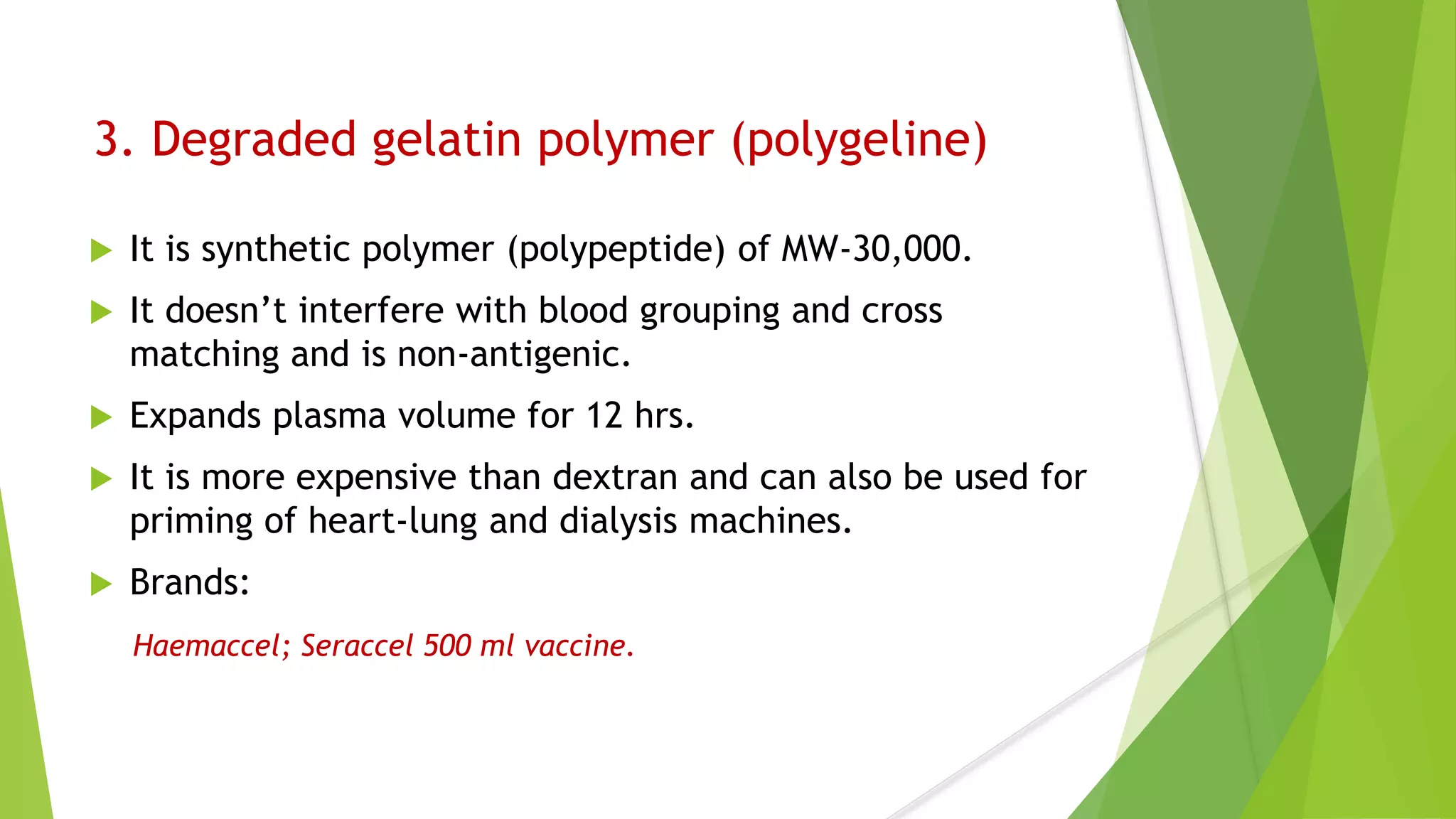 Blood and plasma volume expanders | PPTX