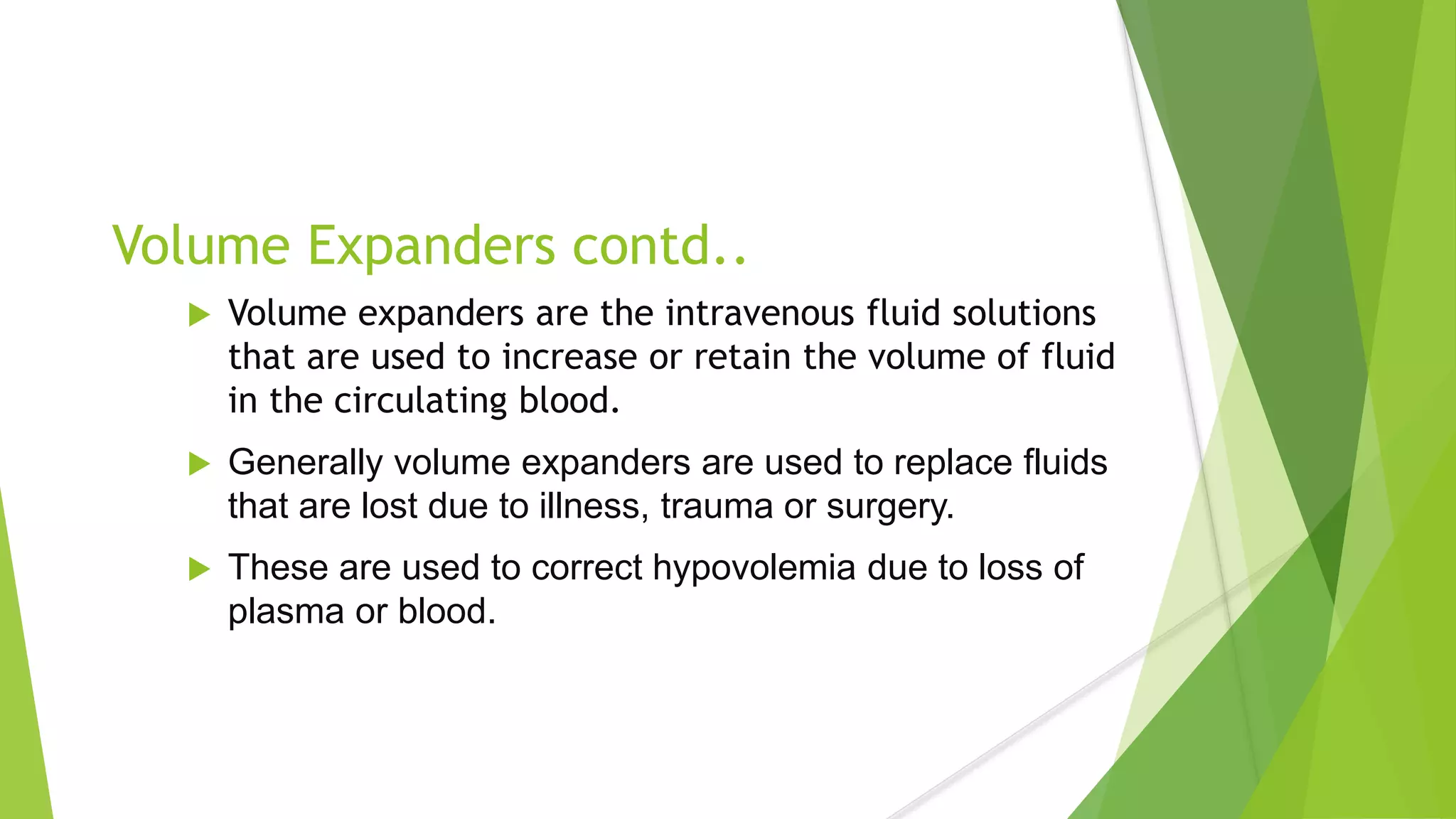 Blood and plasma volume expanders | PPTX