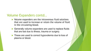 Blood and plasma volume expanders | PPTX