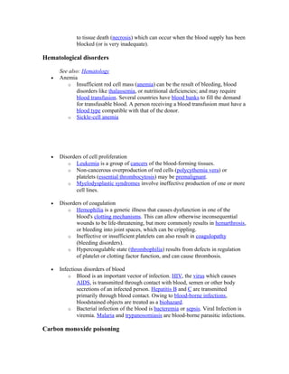 Blood | DOC | Blood Disorders | Diseases and Conditions