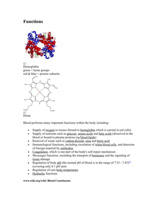Blood | DOC | Blood Disorders | Diseases and Conditions