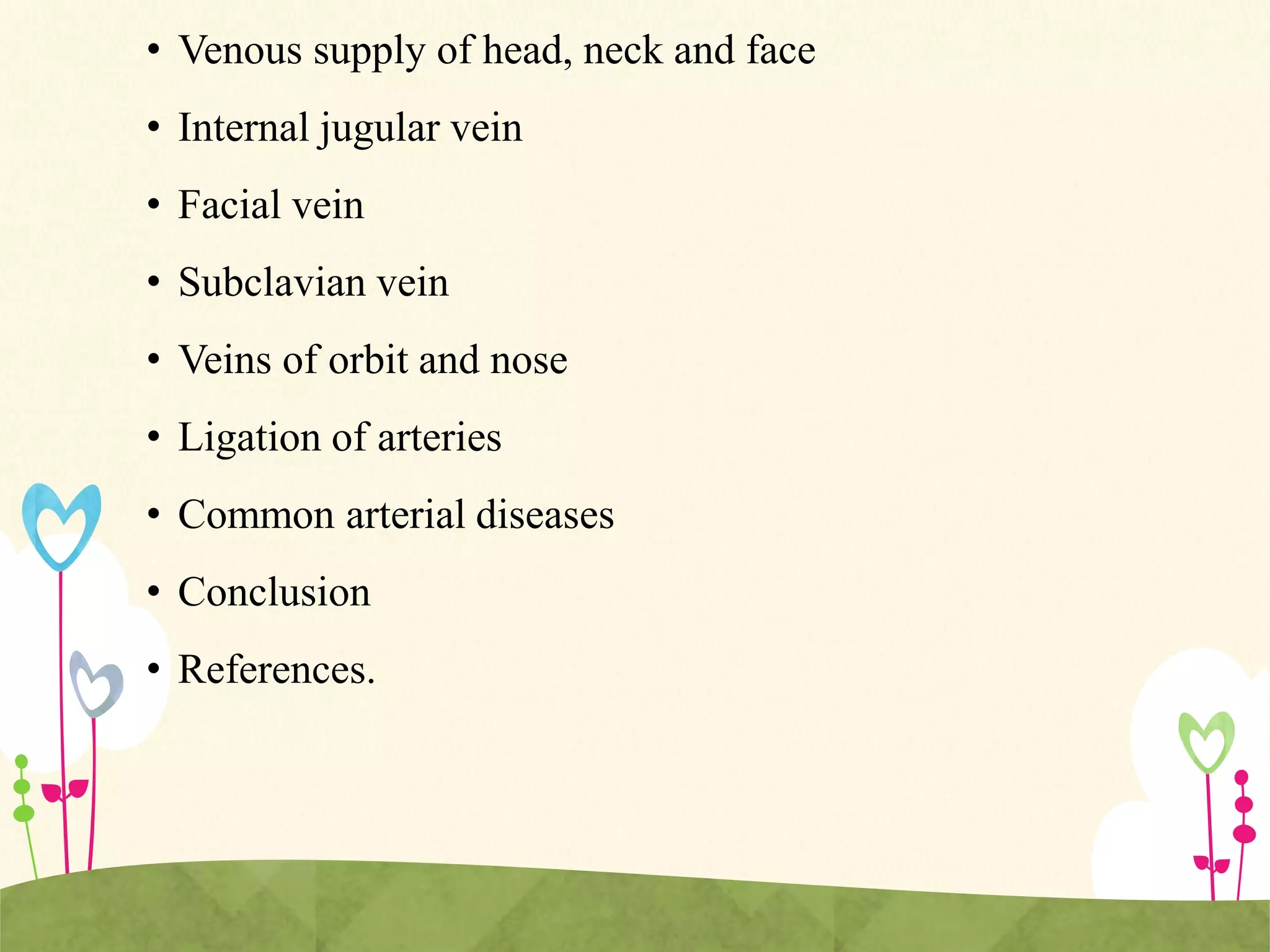 Blood and venous supply of head, neck and face | PPTX