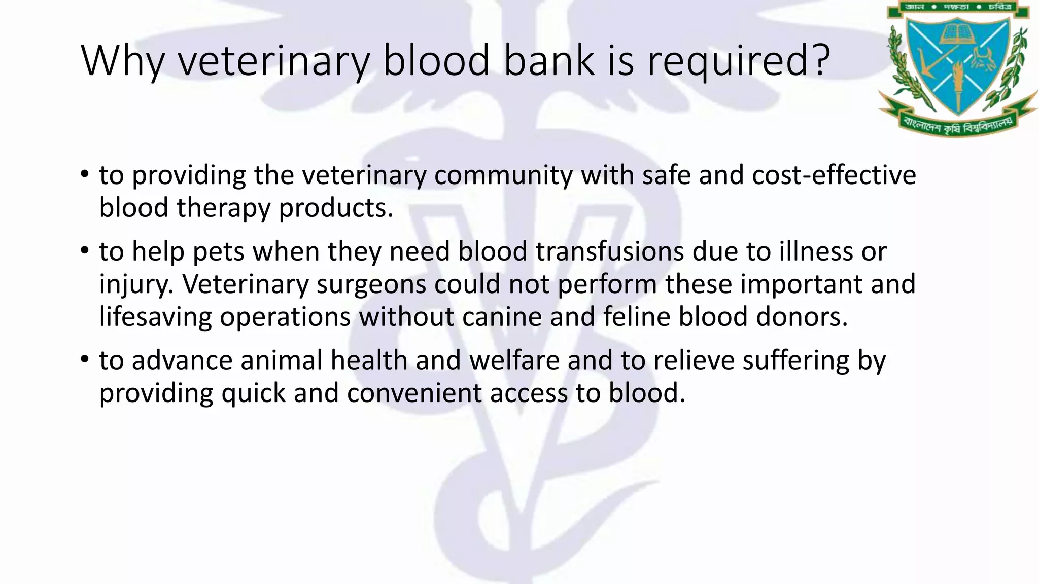 animal Blood banking | PPTX