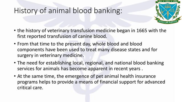 animal Blood banking | PPTX