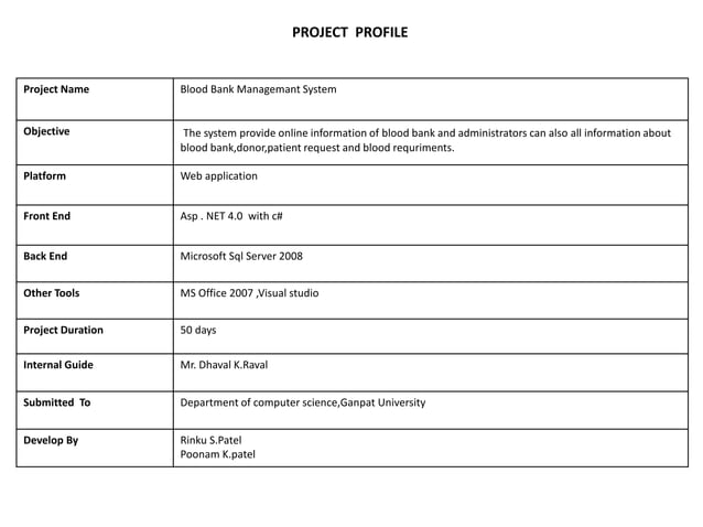 Blood bank management system | PDF | Blood Disorders | Diseases and ...