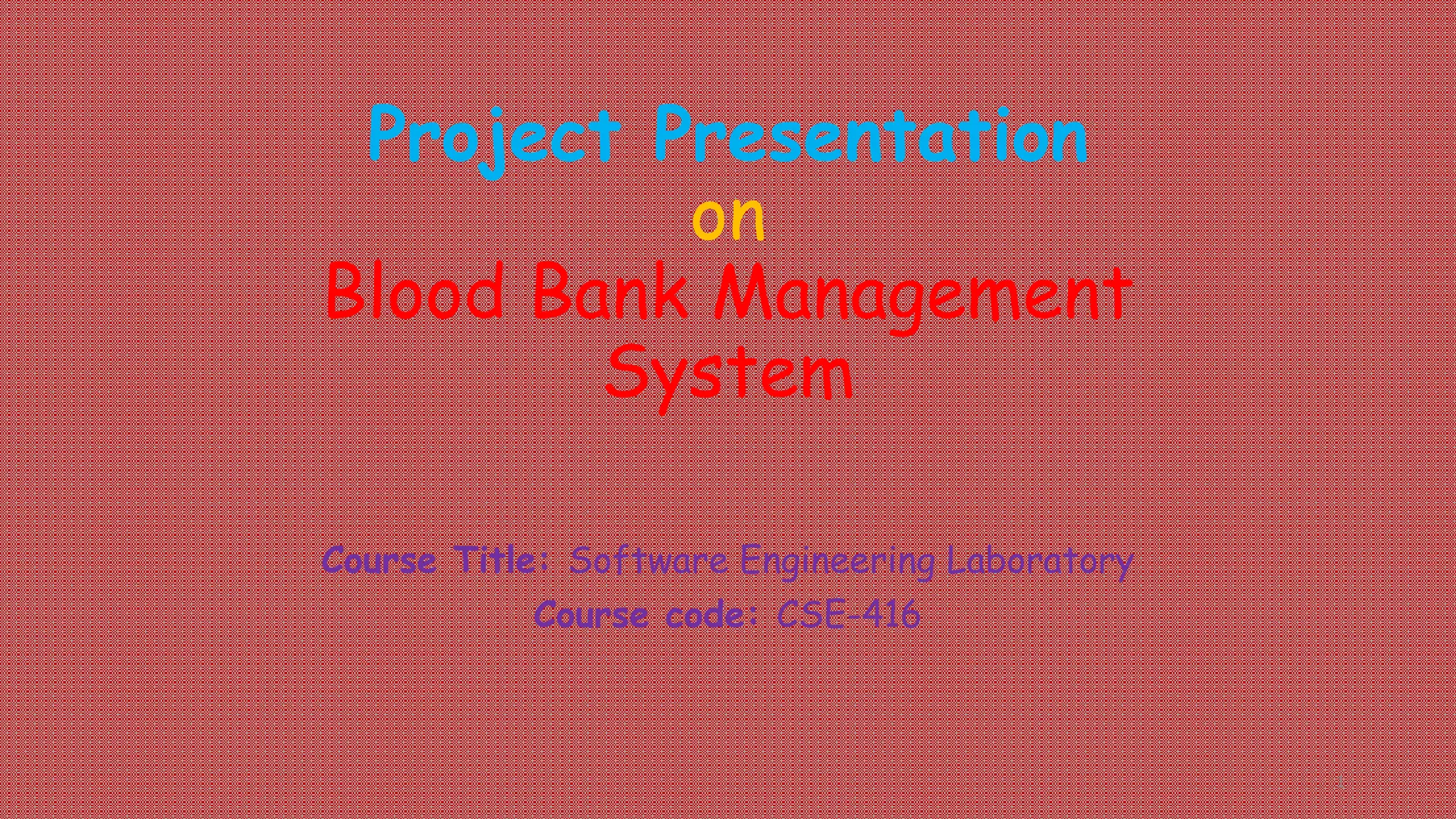 Blood bank mange project presentation | PPTX