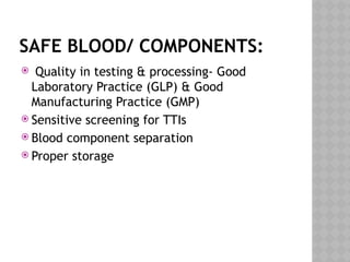 BLOOD BANK PPT, donor scrrening , blood component separation | PPTX
