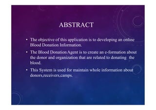 Blood bank project8 sem | PPT