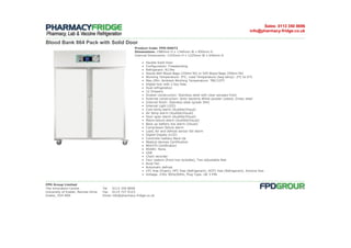Bloodbank Refrigeration Brochure | PDF