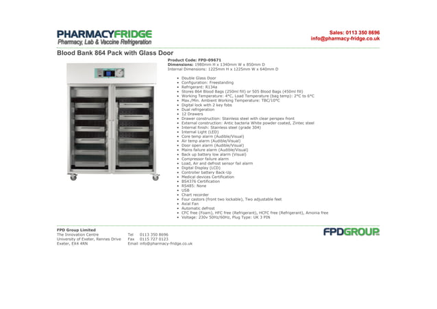 Bloodbank Refrigeration Brochure | PDF
