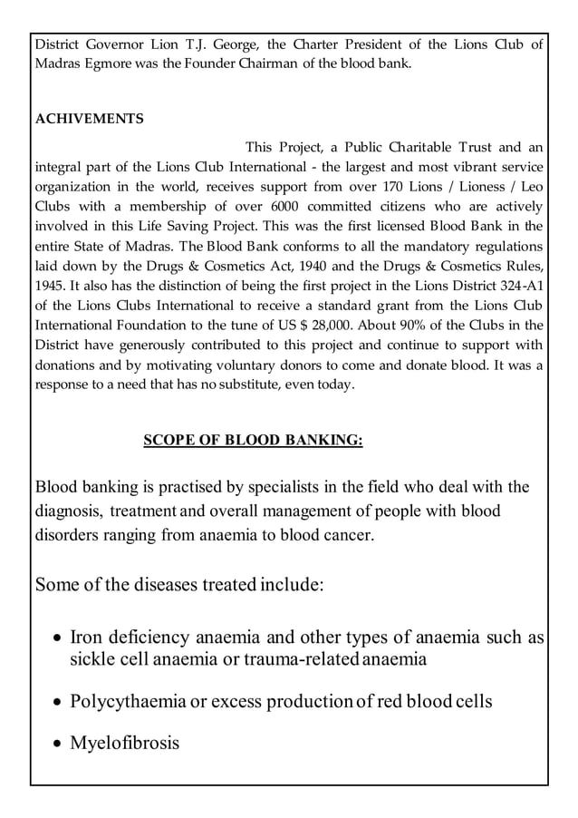 Blood bank report | DOCX