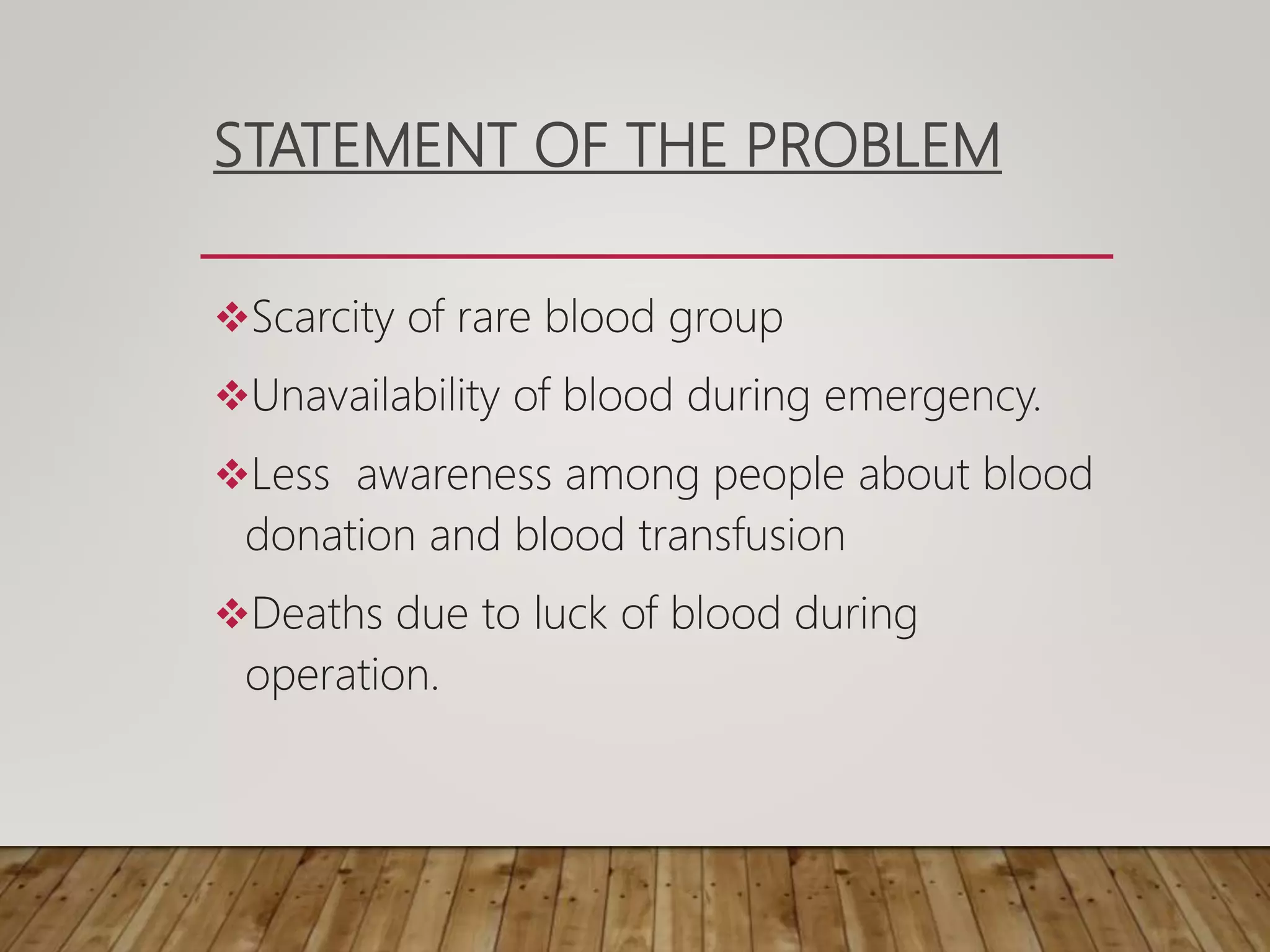 Blood bank system Project PPT | PPTX
