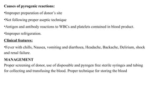 BLOOD,BLOOD PRODUCTS AND BLOOD TRANSFUSION AND MANAGEMENT OF blood.pptx