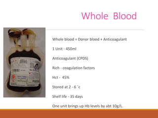 Blood blood pruduct and its indication | PPTX