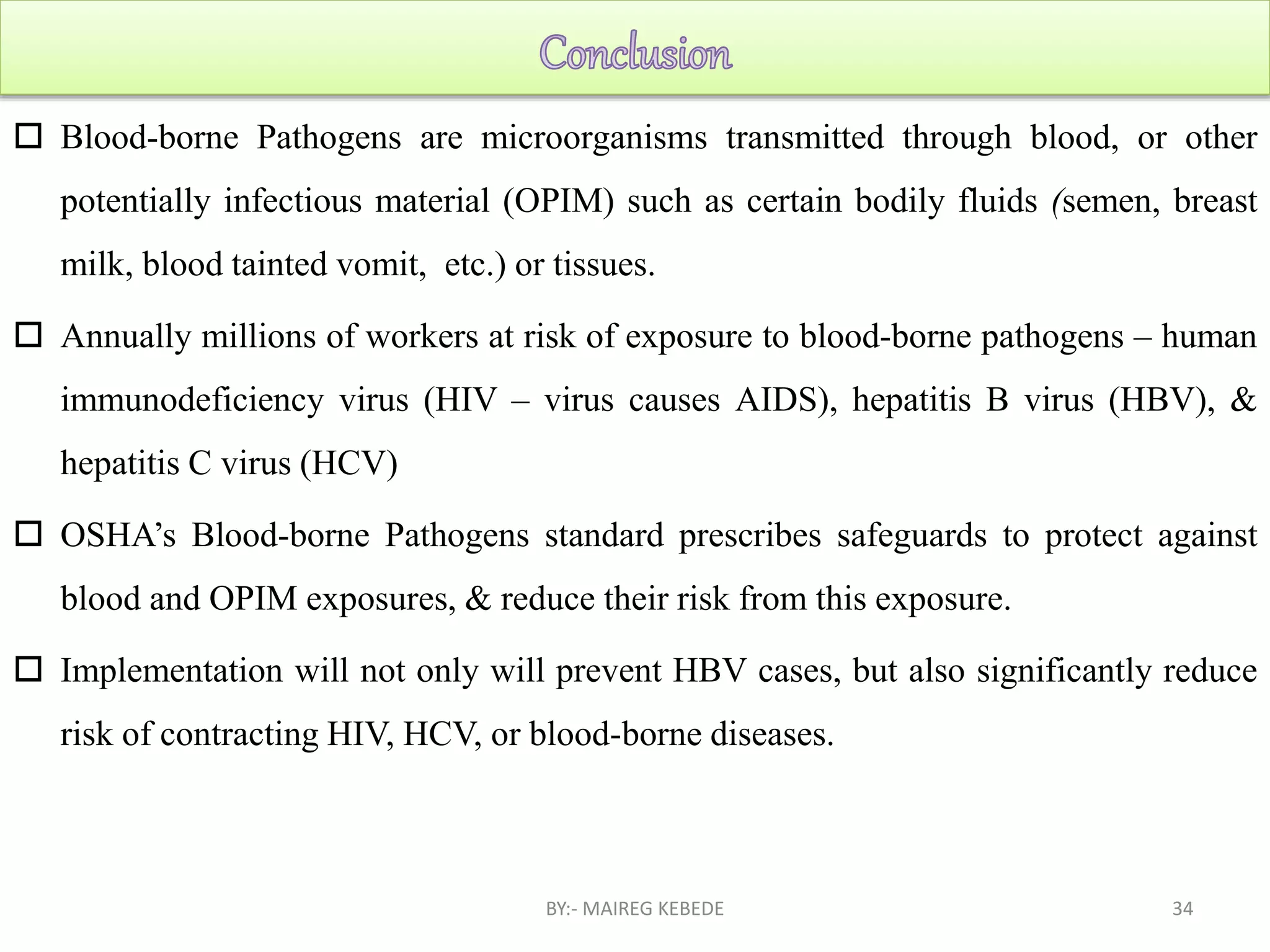 Blood borne pathogen and biosafety | PPTX | Infectious Diseases ...