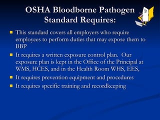 Bloodborne Pathogen Presentation Updated 09 11 08 | PPS | Infectious ...