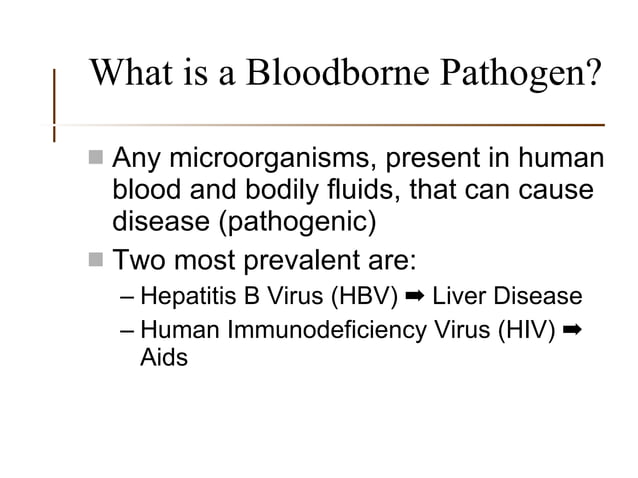 Bloodborne Pathogens | PPT