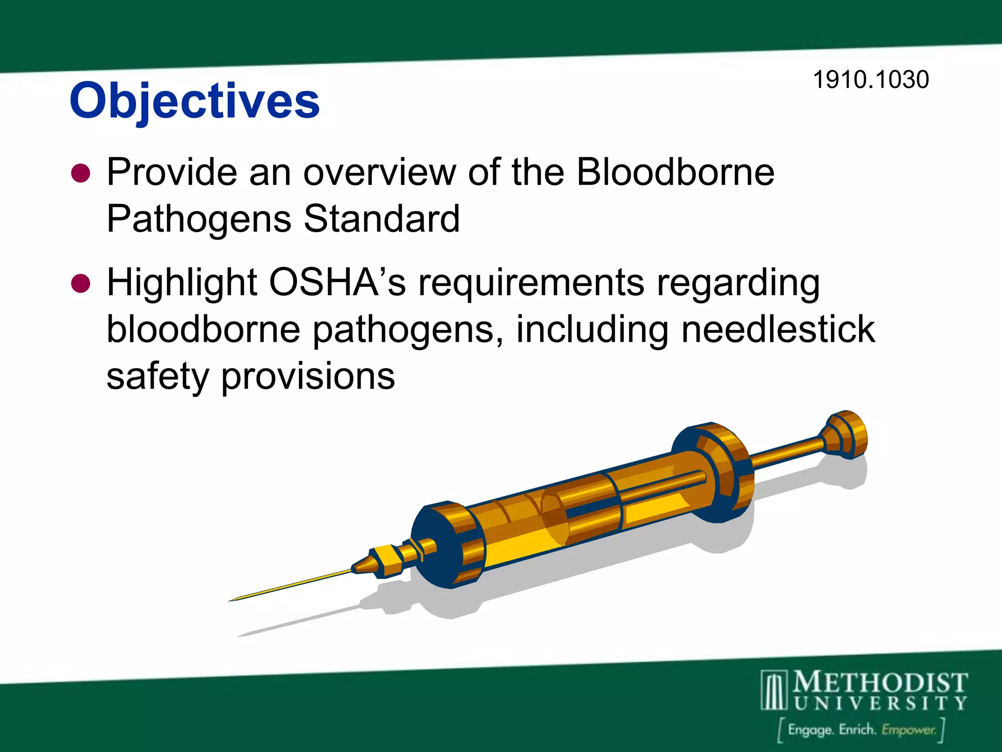 MU Bloodborne pathogens | PPTX | First Aid | Injuries