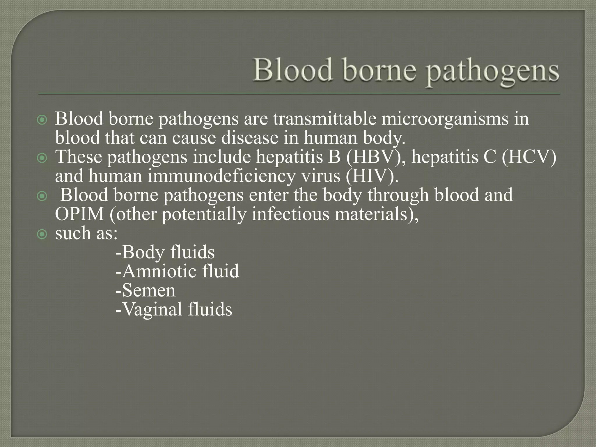 Blood borne pathogens | PPT