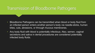 Bloodborne Pathogens - Diseases and Transmission | PPTX