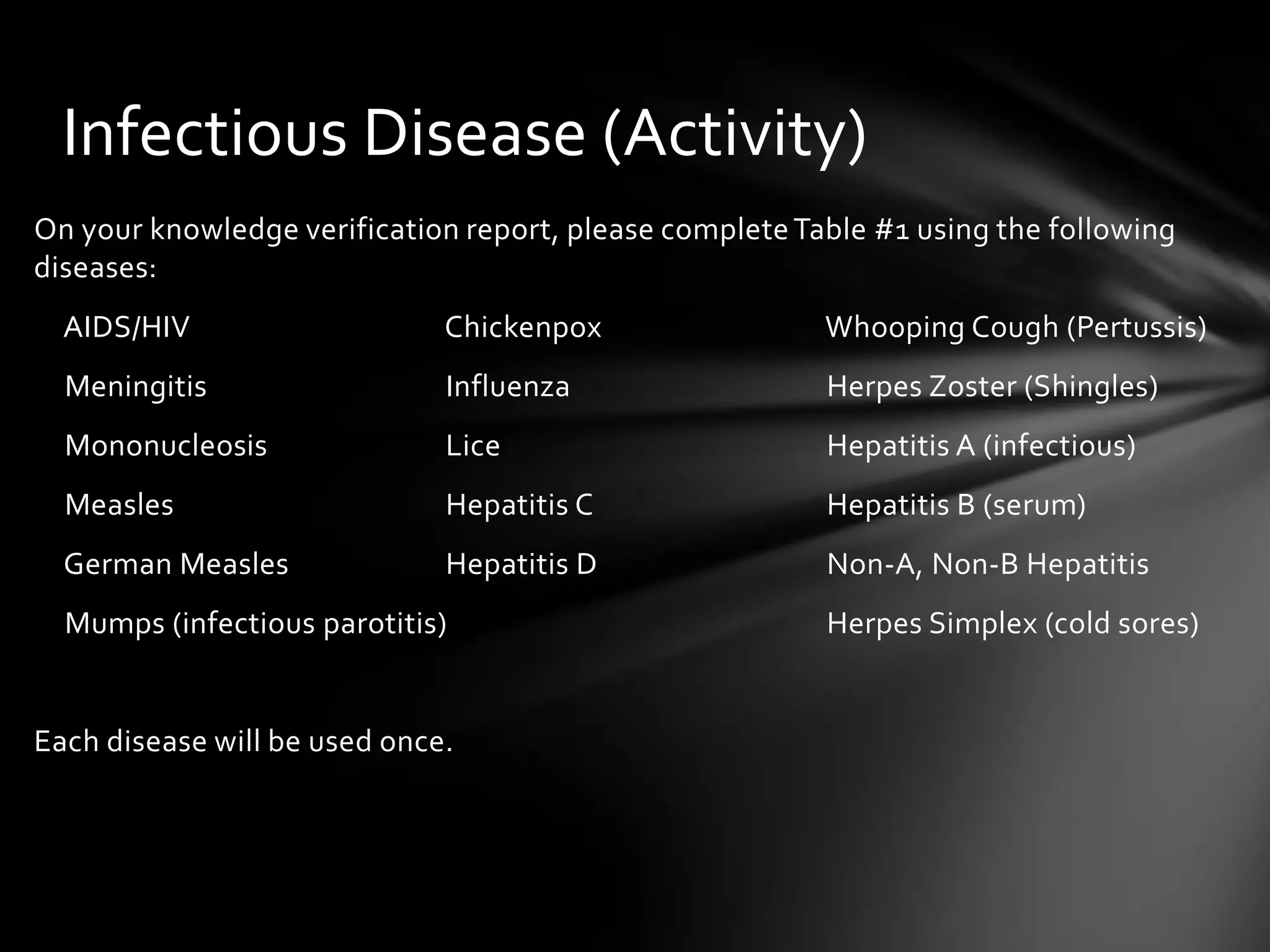 Bloodborne pathogens & infectious diseases | PPSX