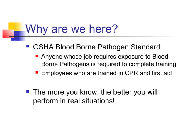 Bloodborne pathogen training | PPT