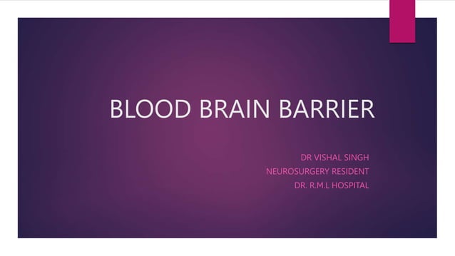 Blood Brain Barrrier vishal singh mch neurosurgery | PPT