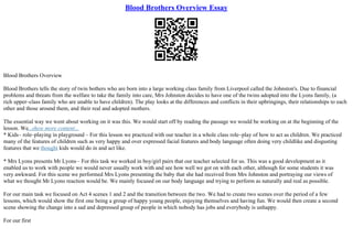 Blood Brothers | PDF